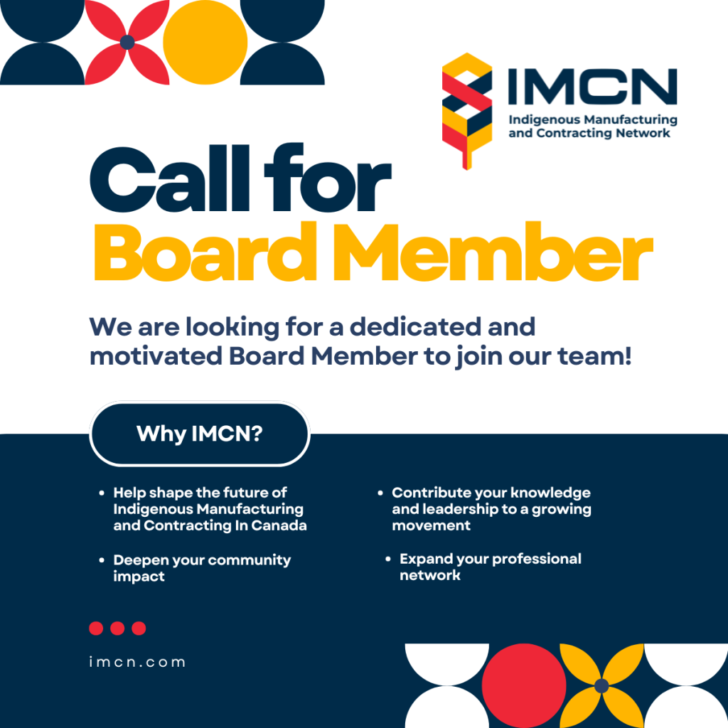 Past: Call for Board Member – Indigenous Manufacturing and Contracting ...